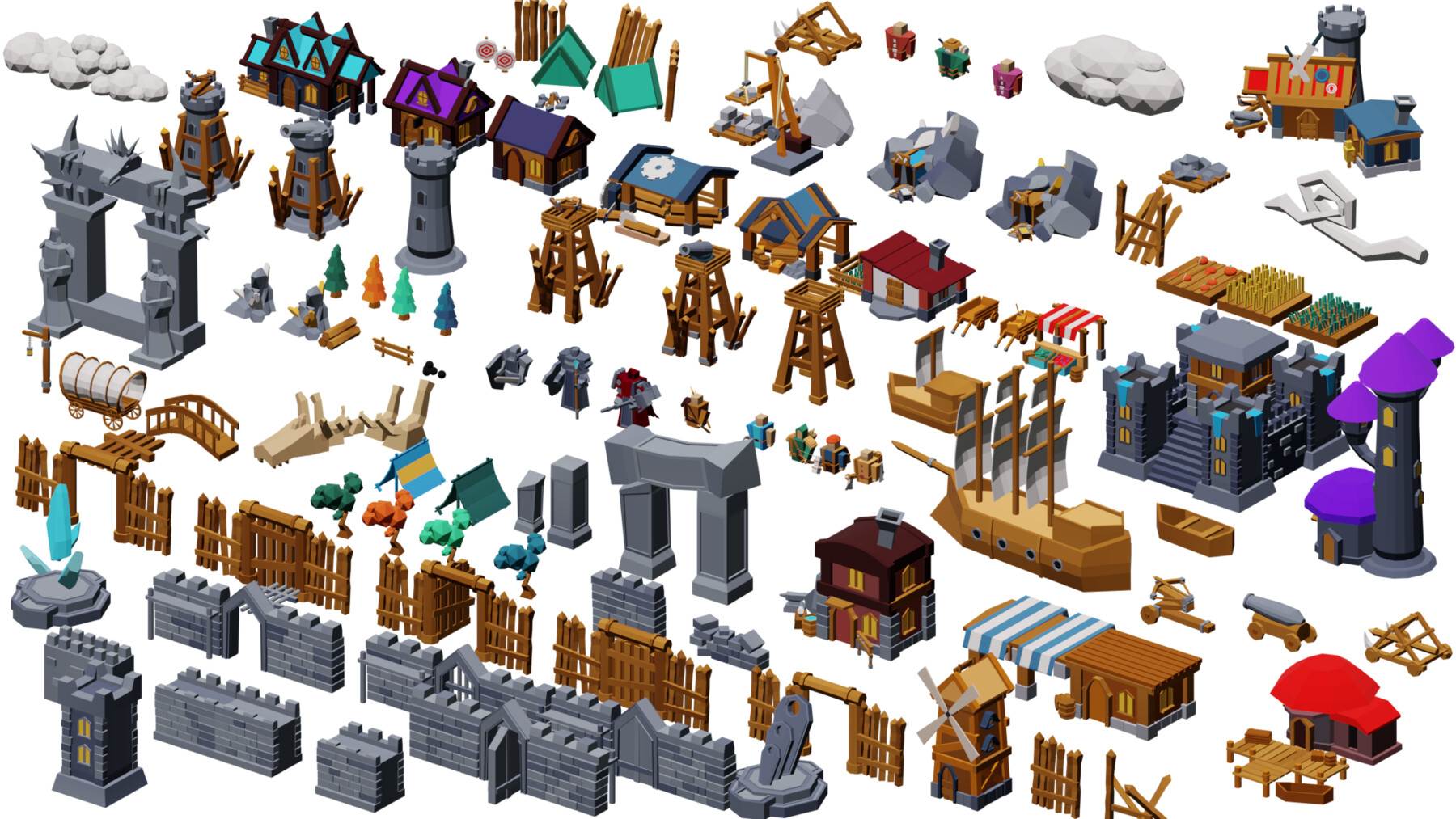 ArtStation - 150 Low Poly Medieval Asset Pack[Human] | Game Assets