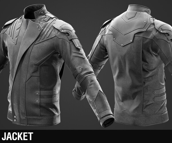 ArtStation - Leather Jacket / Marvelous Designer / Clo 3D project + obj ...