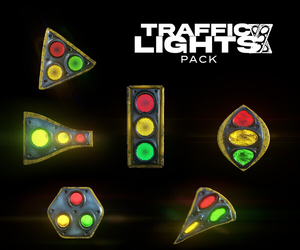 ArtStation - BrazyBran's Traffic Lights Pack V1 | Game Assets
