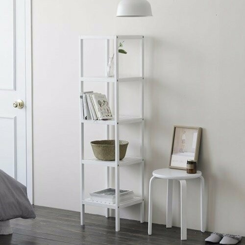 ArtStation - Pure Wood White & Black 5-tier Shelf | Resources