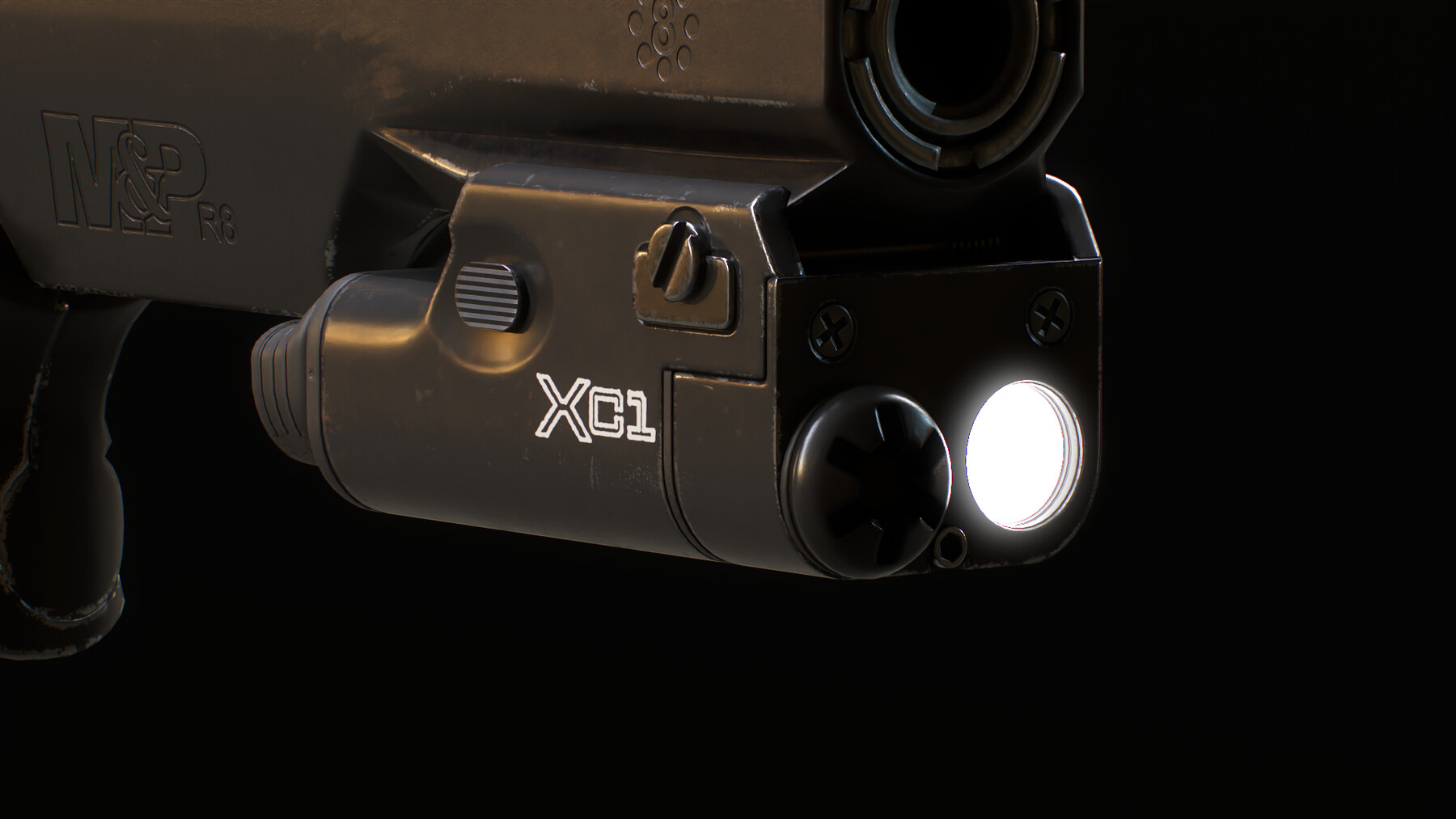ArtStation - Revolver Smith & Wesson M&P R8 with flashlight & reflex ...