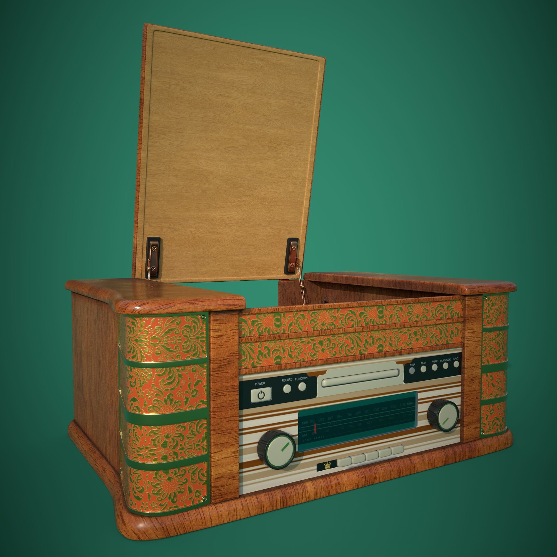 ArtStation - Electronics, audio, Retro gramophone (polygonal 3D model ...