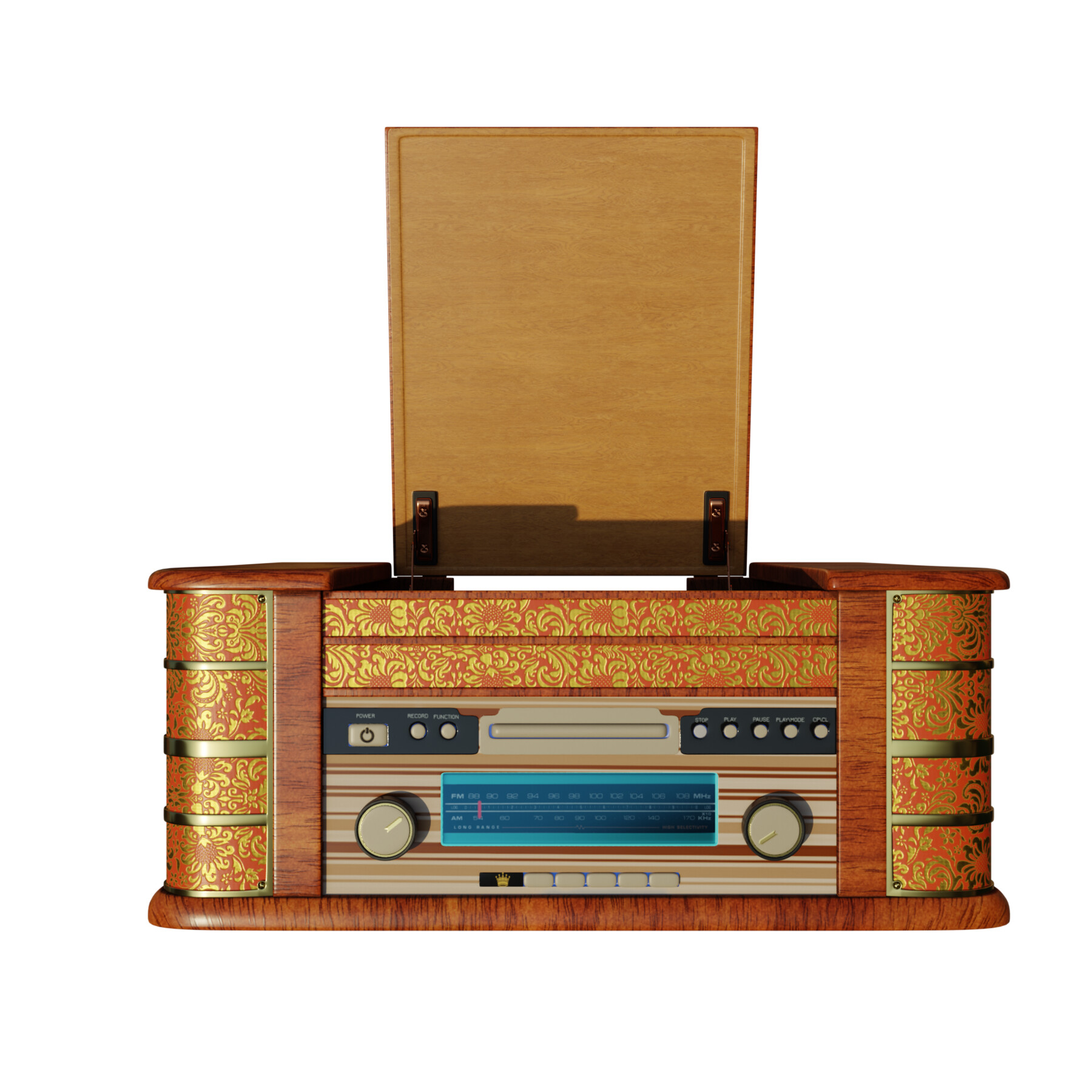 ArtStation - Electronics, audio, Retro gramophone (polygonal 3D model ...