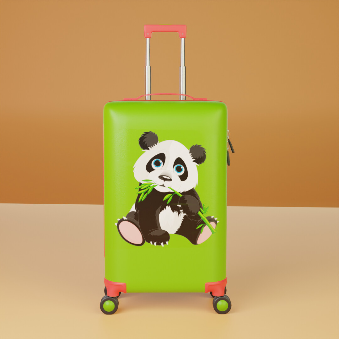 ArtStation - Luggage, Children travel suitcase Panda (polygonal 3D ...