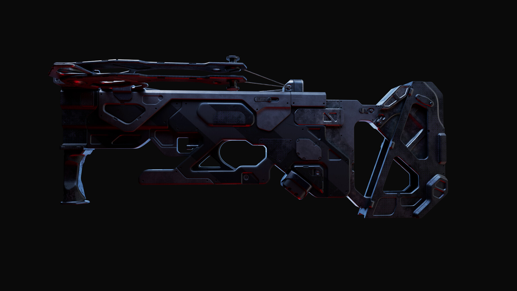 ArtStation - Futuristic Crossbow - 3D Model - SubD | Game Assets