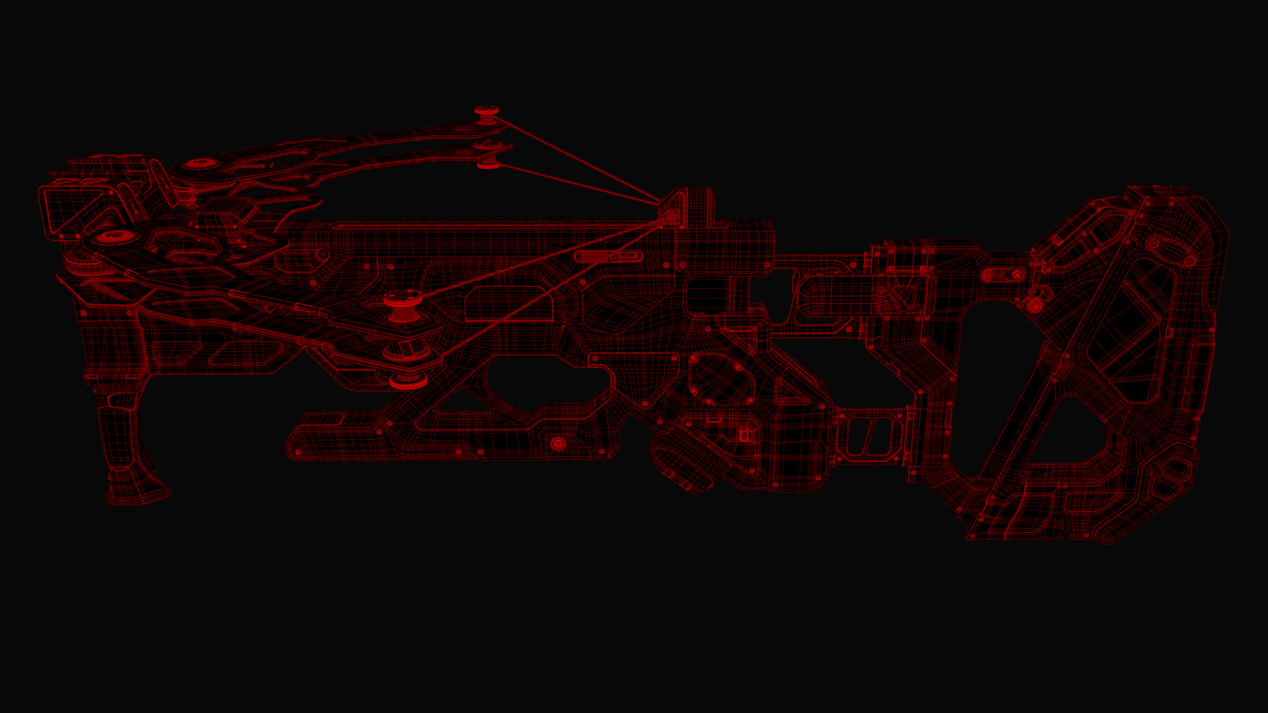 ArtStation - Futuristic Crossbow - 3D Model - SubD | Game Assets