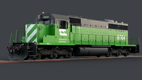 ArtStation - Locomotive EMD SD40-2 Burlington Northern | Resources