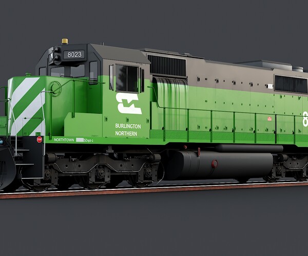 ArtStation - Locomotive EMD SD40-2 Burlington Northern | Resources