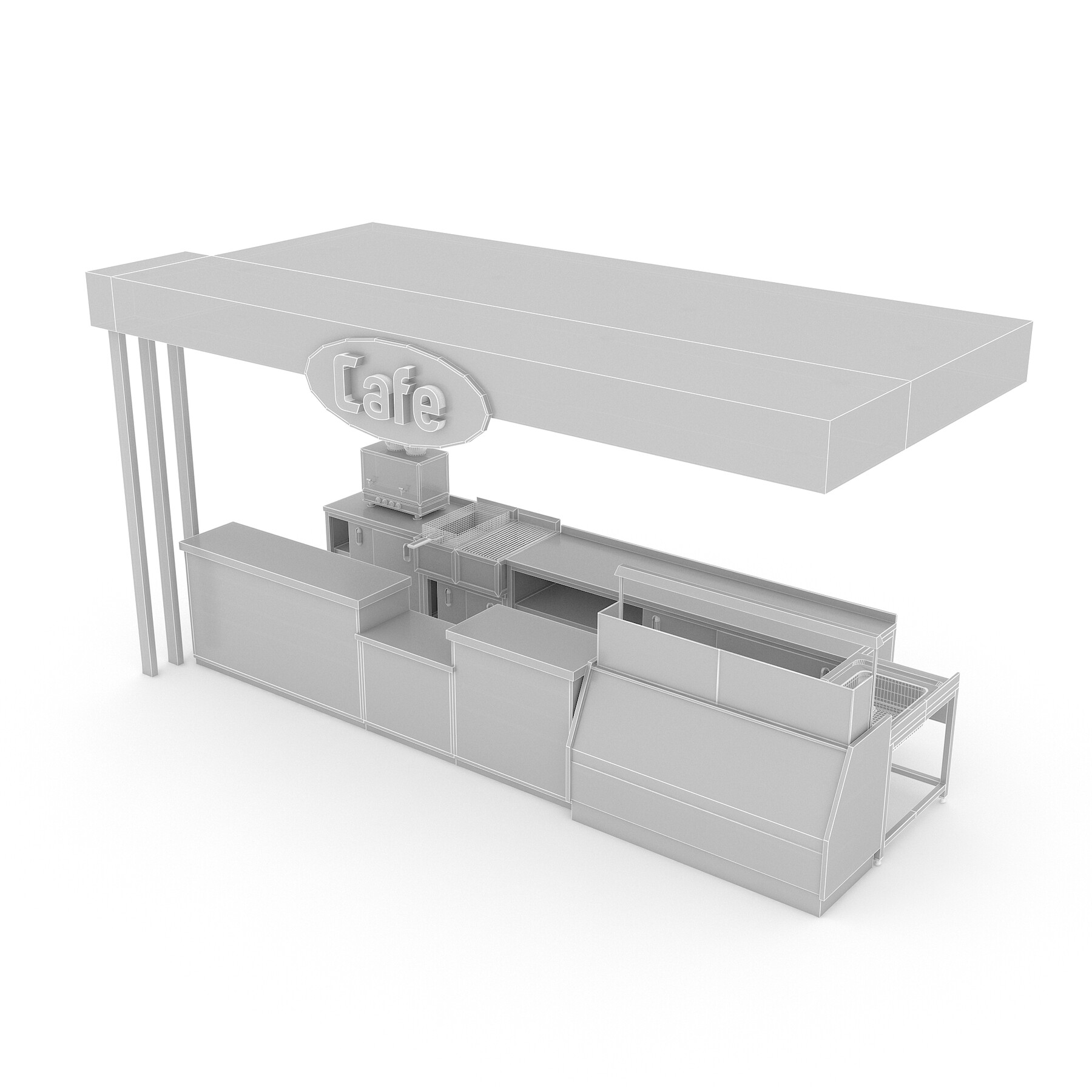 ArtStation - cafe 3d model | Game Assets