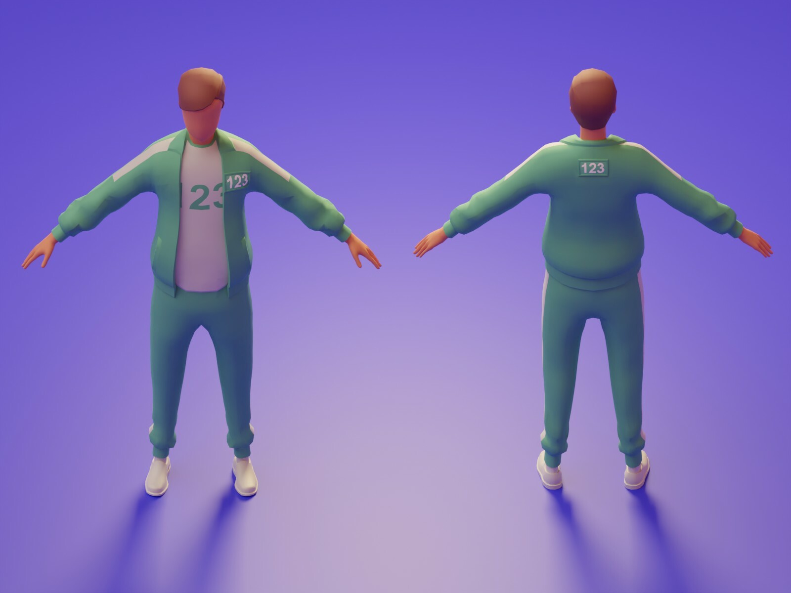 ArtStation - Low Poly Character Squid Game Illustration Set | Game Assets