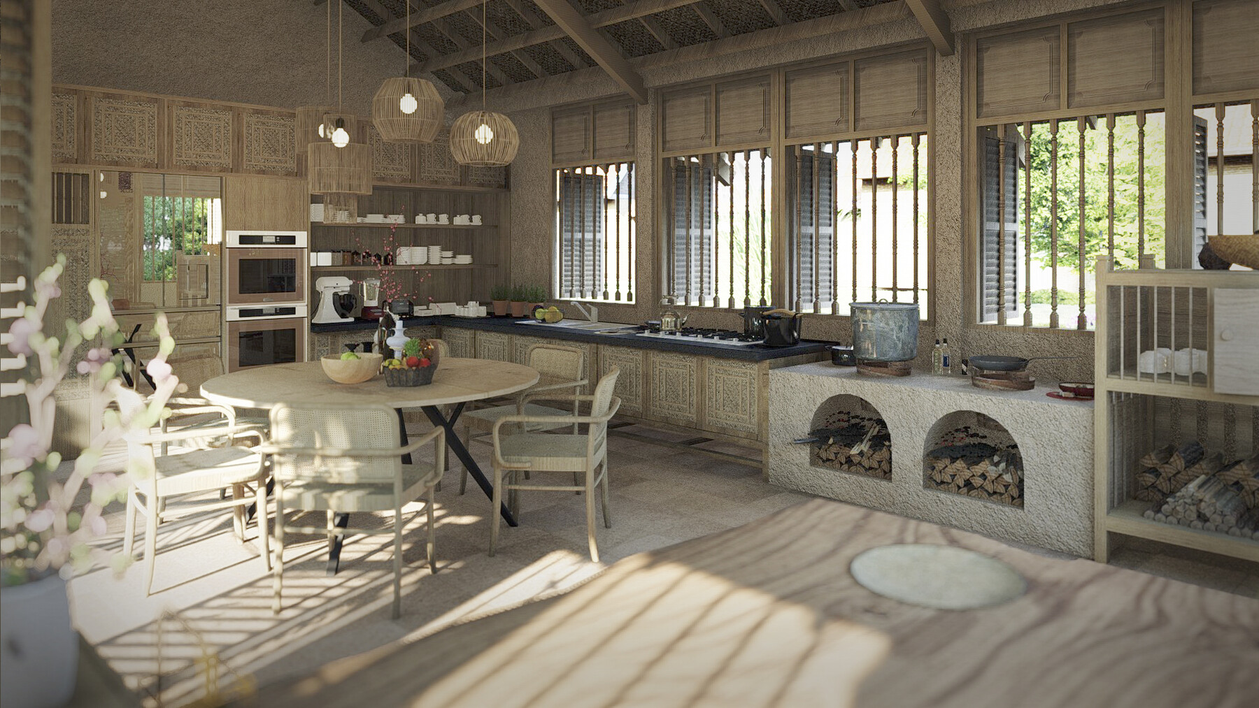 ArtStation - Countryside Kitchen- vietnamese house | Artworks