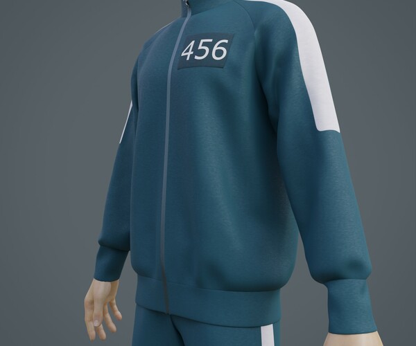ArtStation - Squid Game Players Uniform - 456 Male Tracksuit Costume 3D ...