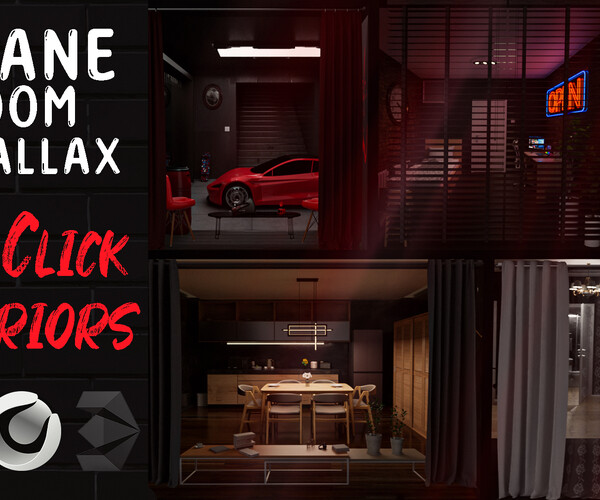 ArtStation - Parallax room pack | One click interiors | 20+20 | KPACK ...
