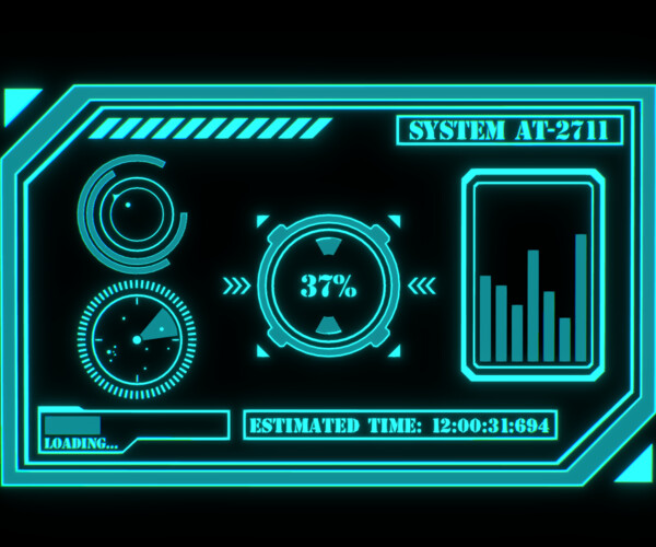 ArtStation - Sci-fi HUD Screen Animated | Game Assets