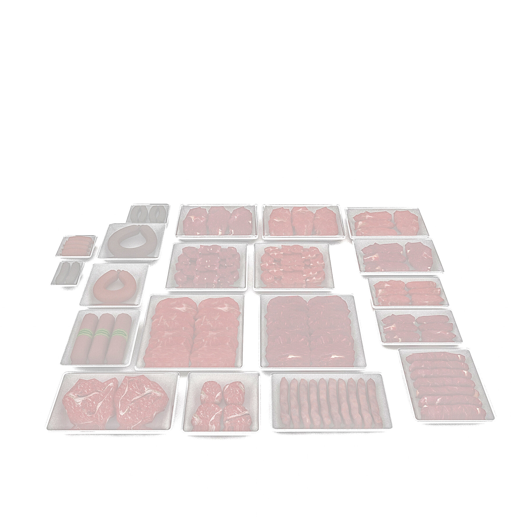 ArtStation - 3D Packaged meat and sausage varieties | Game Assets