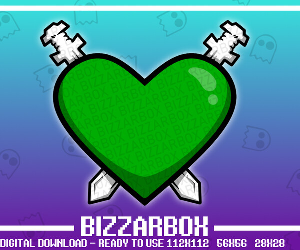 ArtStation - Twitch Emote: Mod Love Swords Heart | Artworks