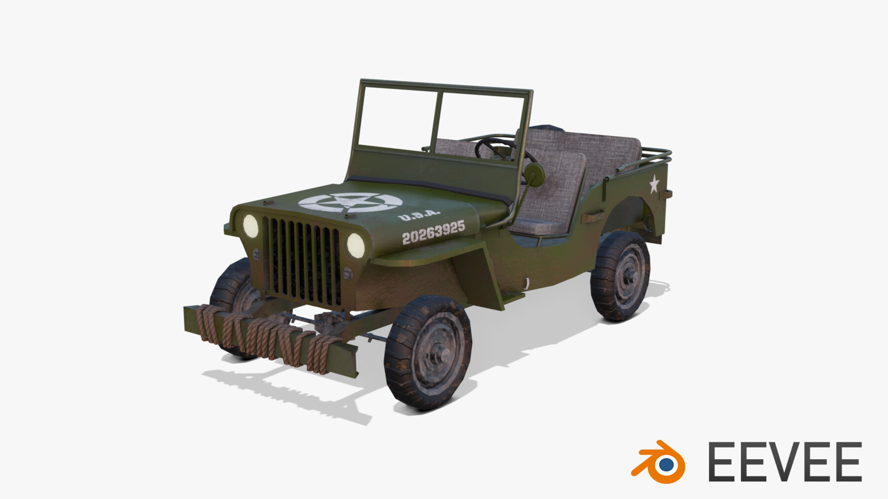 ArtStation - Low-Poly World War II Army Truck | Game Assets