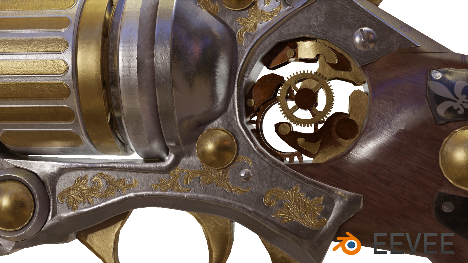 ArtStation - Low-poly Steampunk Revolver | Game Assets