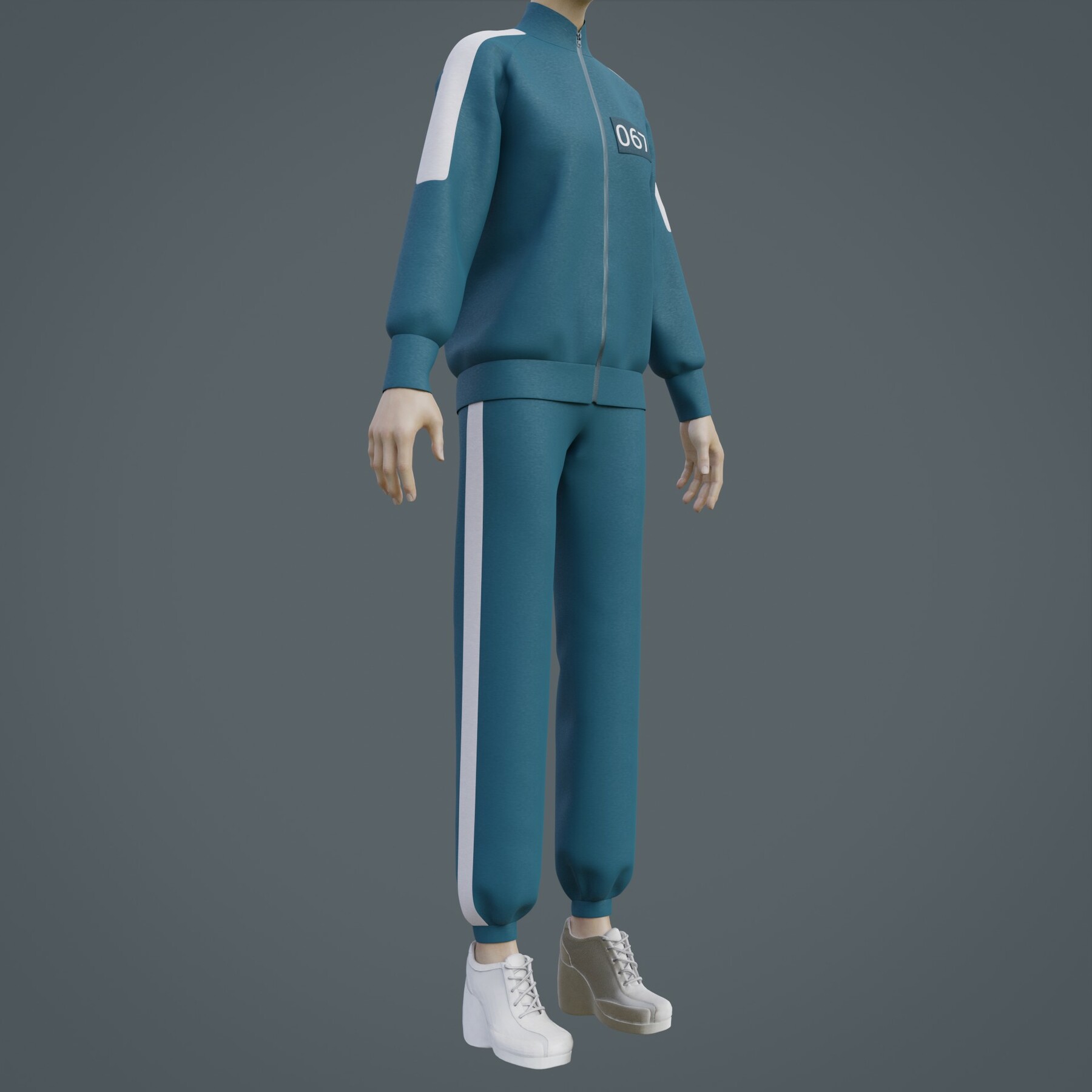 ArtStation - 3D Squid Game Players Uniform - 067 Female Tracksuit ...