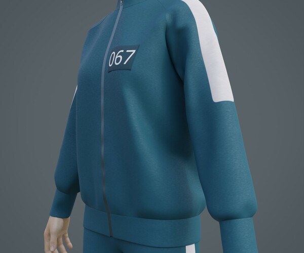 ArtStation - 3D Squid Game Players Uniform - 067 Female Tracksuit ...