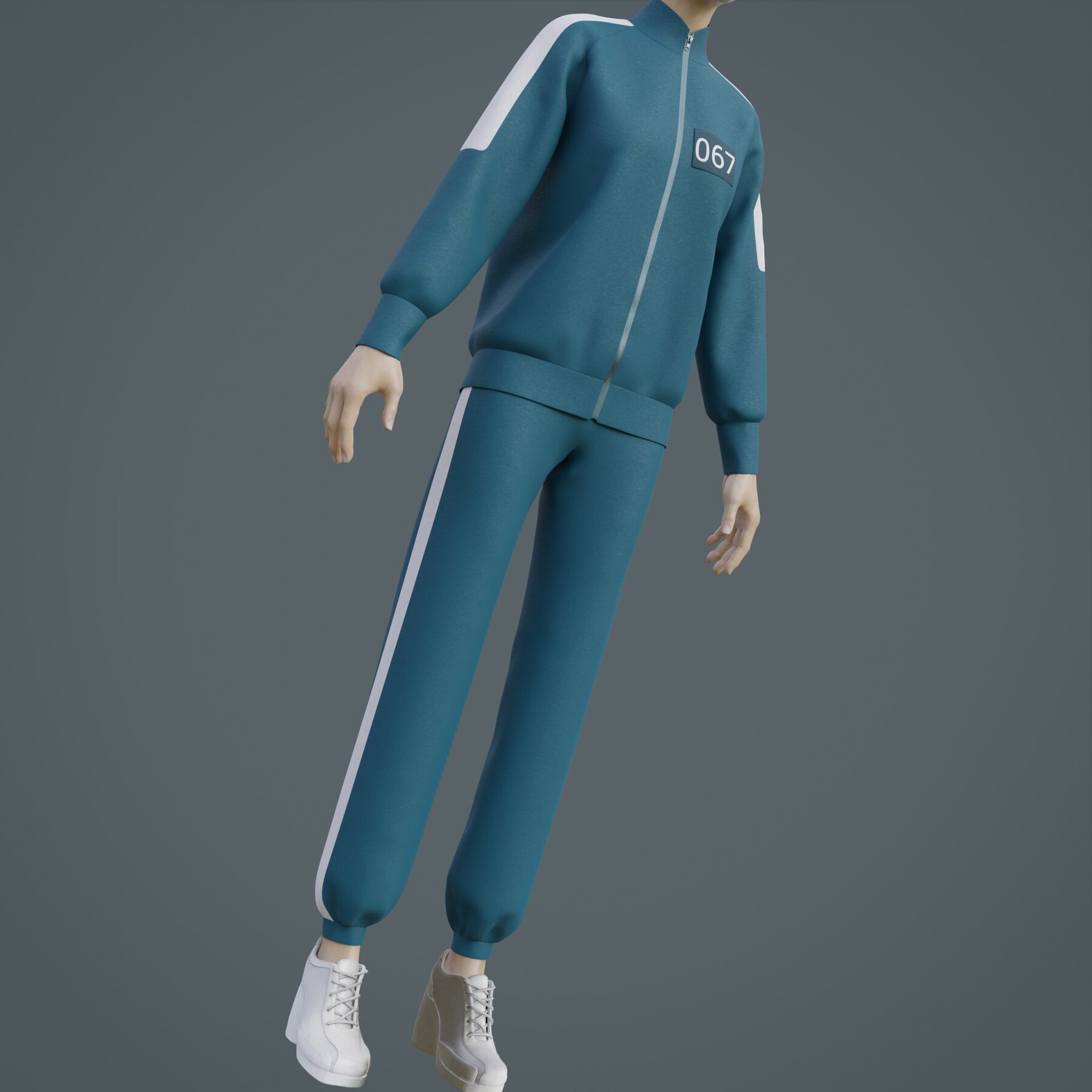 ArtStation - 3D Squid Game Players Uniform - 067 Female Tracksuit ...