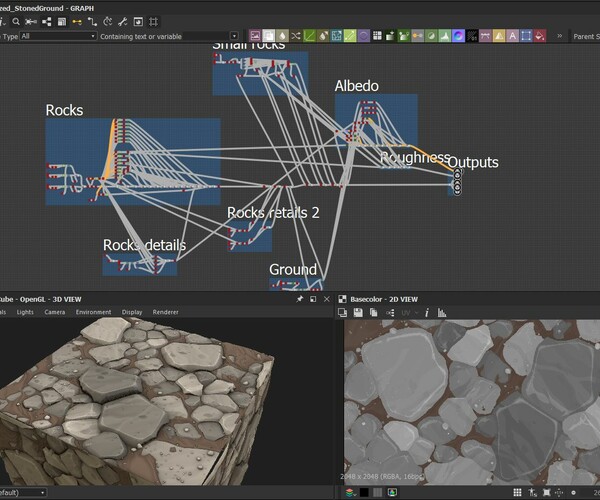 ArtStation - Stylized Stone Ground - Substance Designer | Game Assets