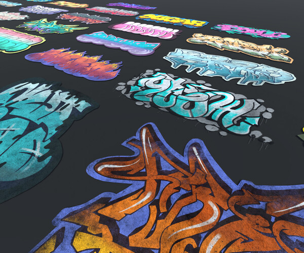 ArtStation - Graffiti Pack Decals IV | Game Assets