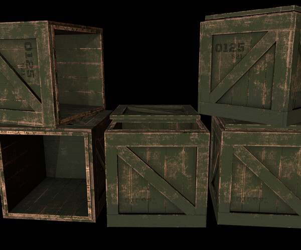 ArtStation - Wooden Box 3d Model (4K PBR Texture) | Game Assets
