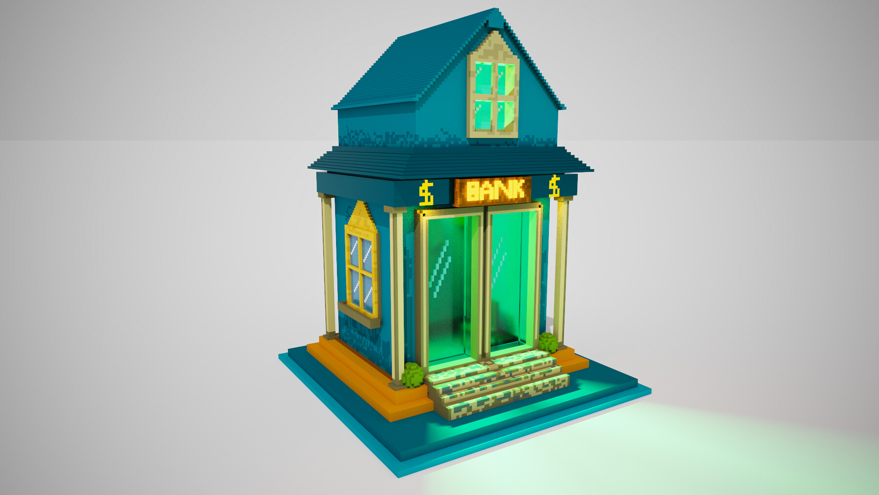 ArtStation - Voxel mini Bank 3D | Game Assets