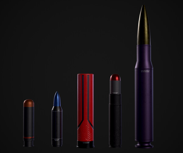 ArtStation - SciFi Bullets Pack - Real Time/3D Assets/4K Textures/Files ...