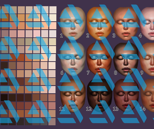 ArtStation - Skin Tones Palette 4 for Clip Studio Paint and Ex | Artworks