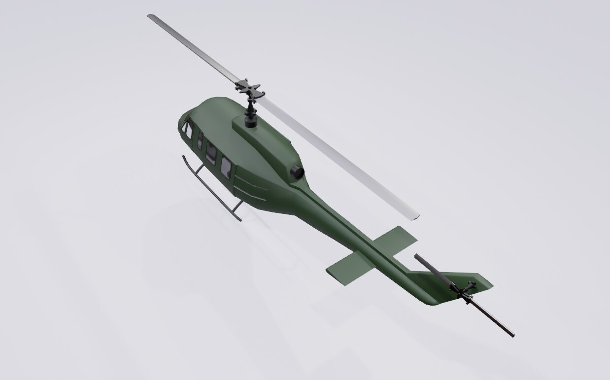 ArtStation - Helicopter - Chopper - Vietnam - Helicoptero Low-poly 3D ...