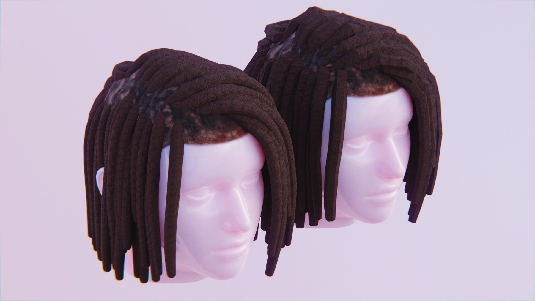 ArtStation - Female Medium Braided Dreads - High & Low Poly Versions ...