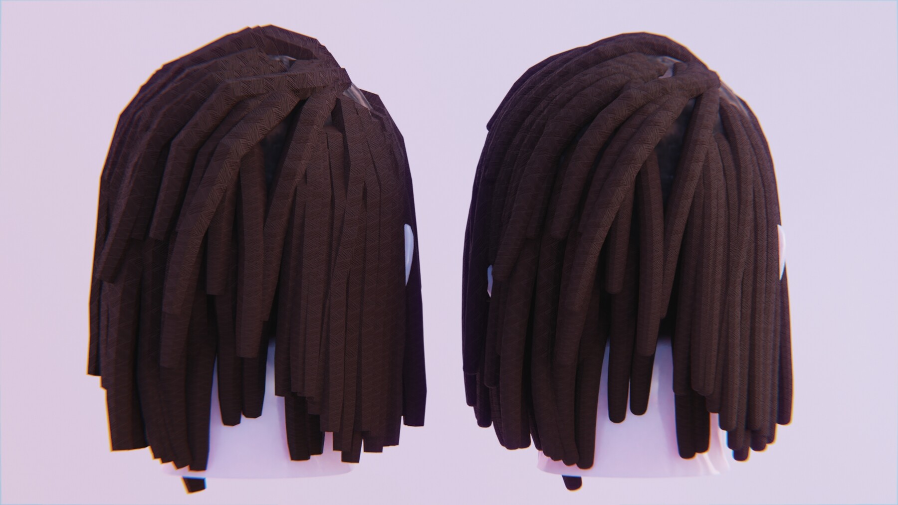 ArtStation - Female Medium Braided Dreads - High & Low Poly Versions ...
