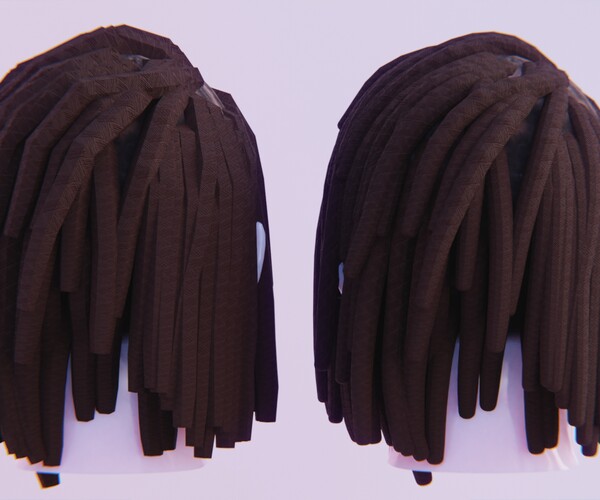 ArtStation - Female Medium Braided Dreads - High & Low Poly Versions ...