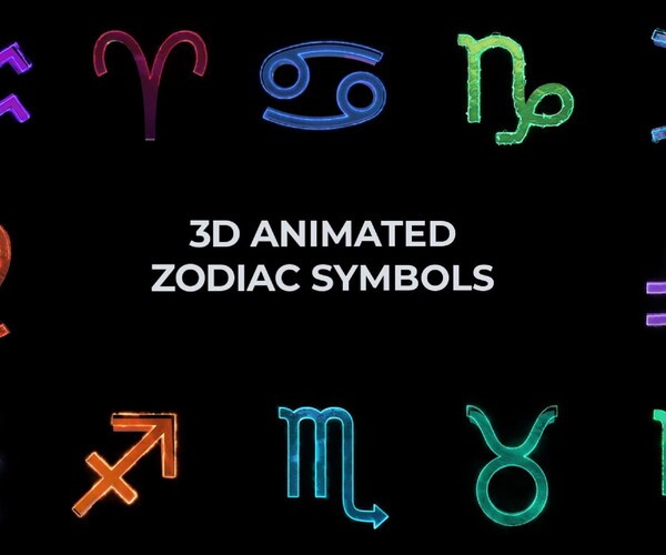 ArtStation - 3D Zodiac Symbols Motion Graphics. Livestream Animated ...