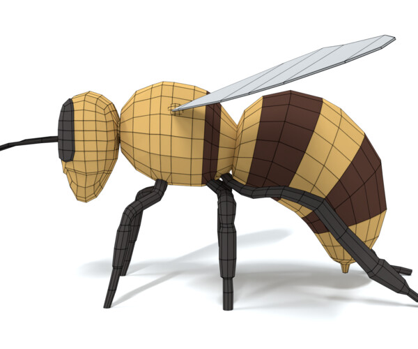 ArtStation - Low Poly Cartoon Honey Bee | Game Assets