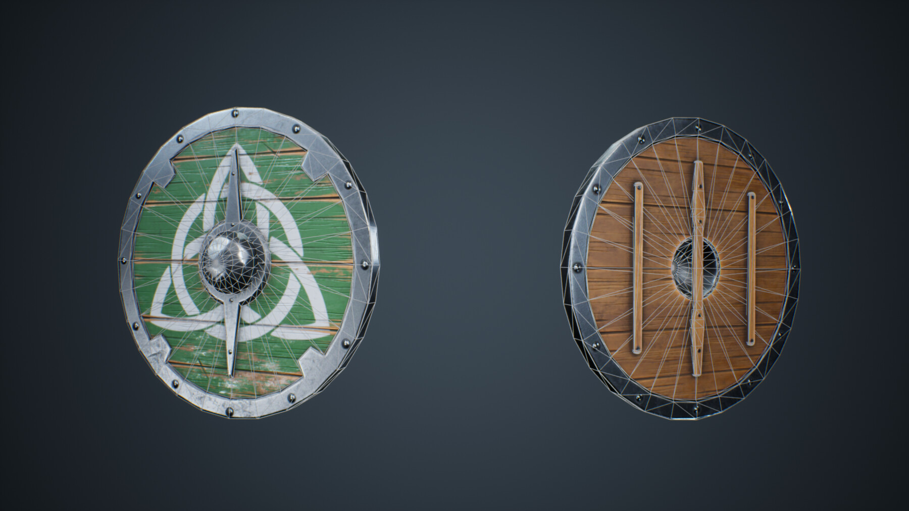 ArtStation - Viking Weapons - Flat Shield II | Game Assets