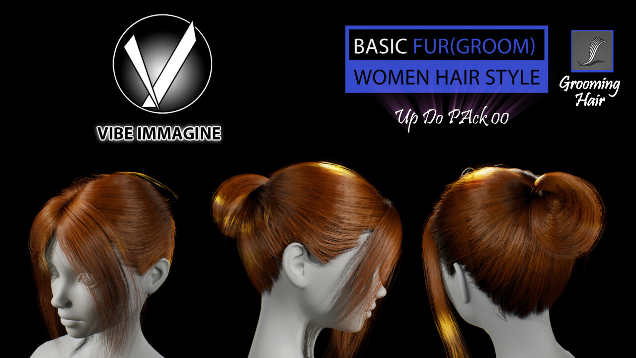 ArtStation - Hair Pack UpDo Real-Time Hairstyle Unreal Engine 4 | Game ...