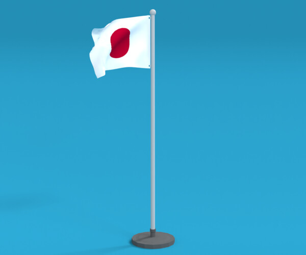 ArtStation - Low Poly Seamless Animated Japan Flag | Game Assets