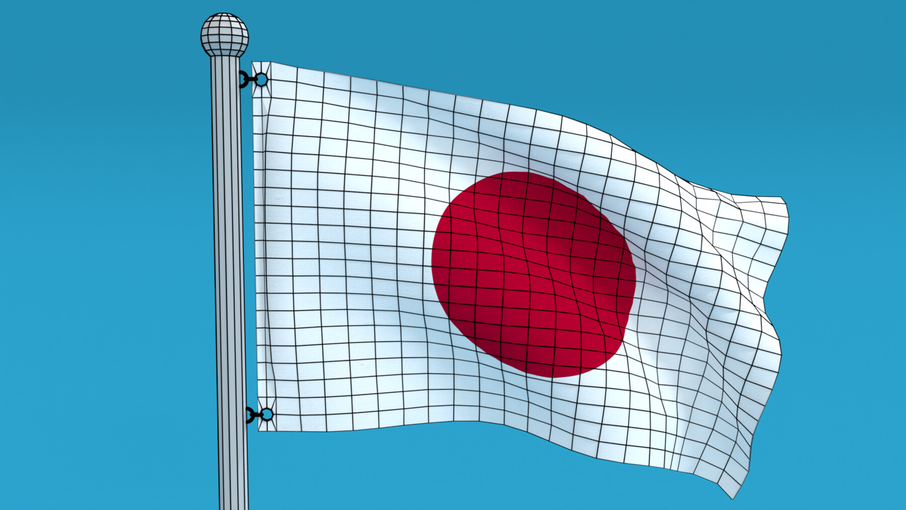 ArtStation - Low Poly Seamless Animated Japan Flag | Game Assets