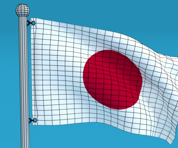 ArtStation - Low Poly Seamless Animated Japan Flag | Game Assets