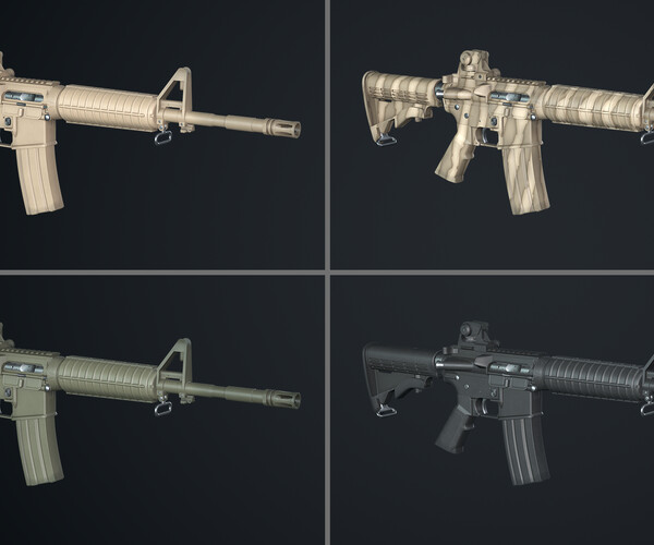 ArtStation - M4A1 Stock Modular | Game Assets