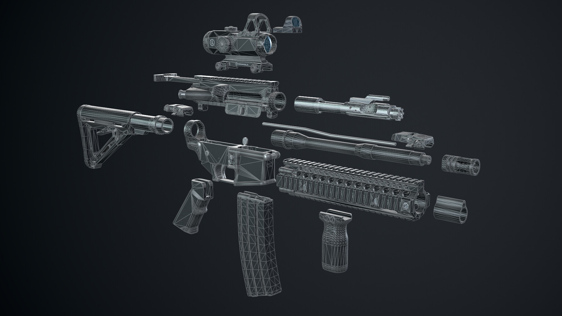 ArtStation - M4A1 Custom-01 Modular | Game Assets