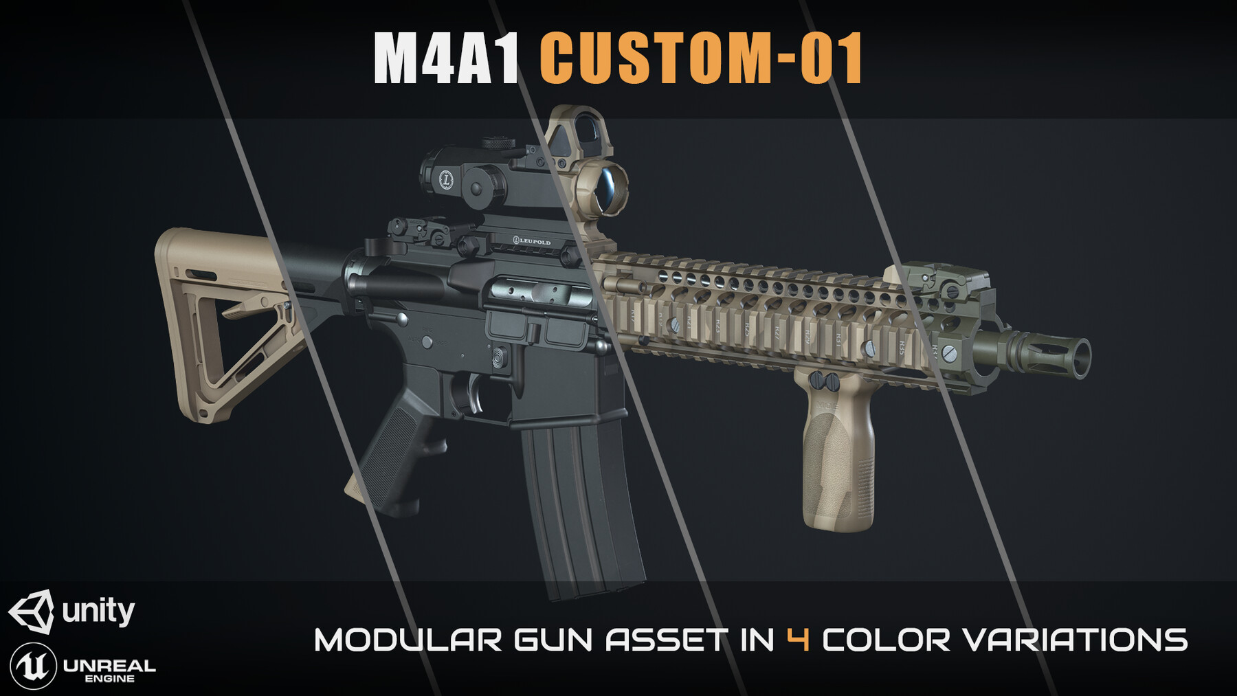 ArtStation - M4A1 Custom-01 Modular | Game Assets