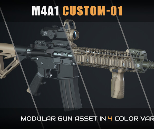 ArtStation - M4A1 Custom-01 Modular | Game Assets