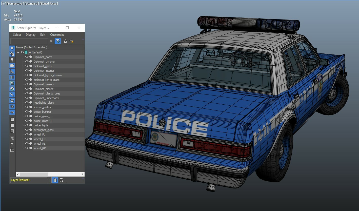 ArtStation - 80s NY police car | Game Assets