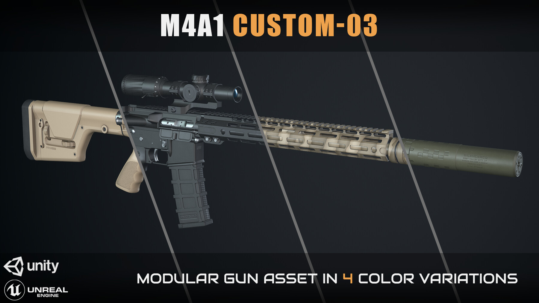 ArtStation - M4A1 Custom-03 Modular | Game Assets