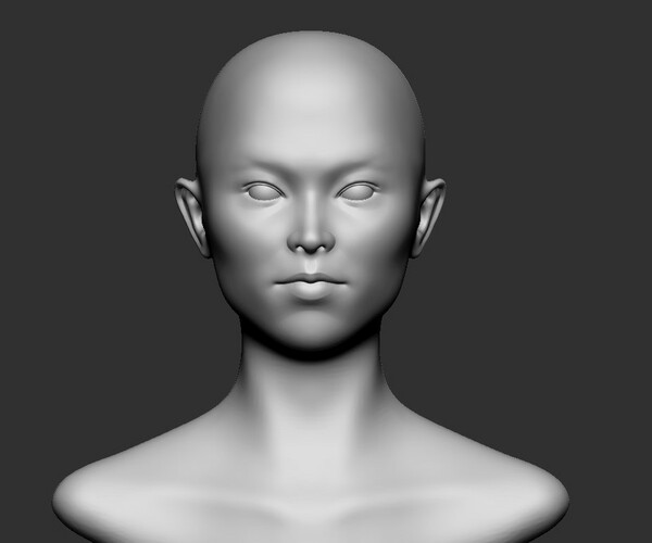 ArtStation - Asian woman head basemesh | Resources