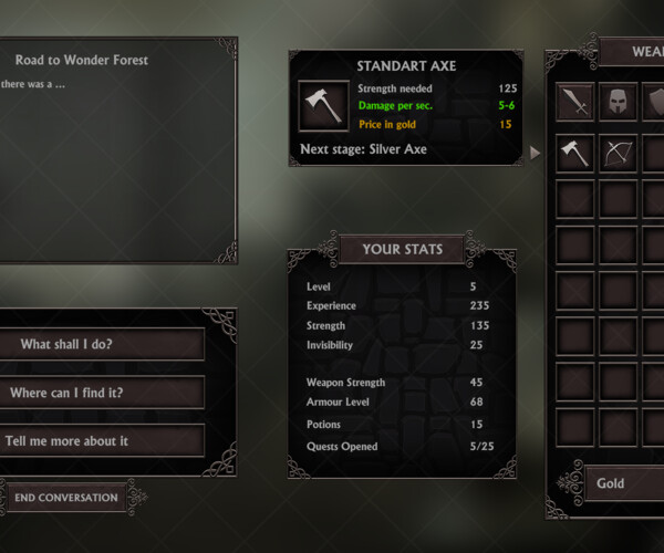 ArtStation - Dungeon GUI | Game Assets